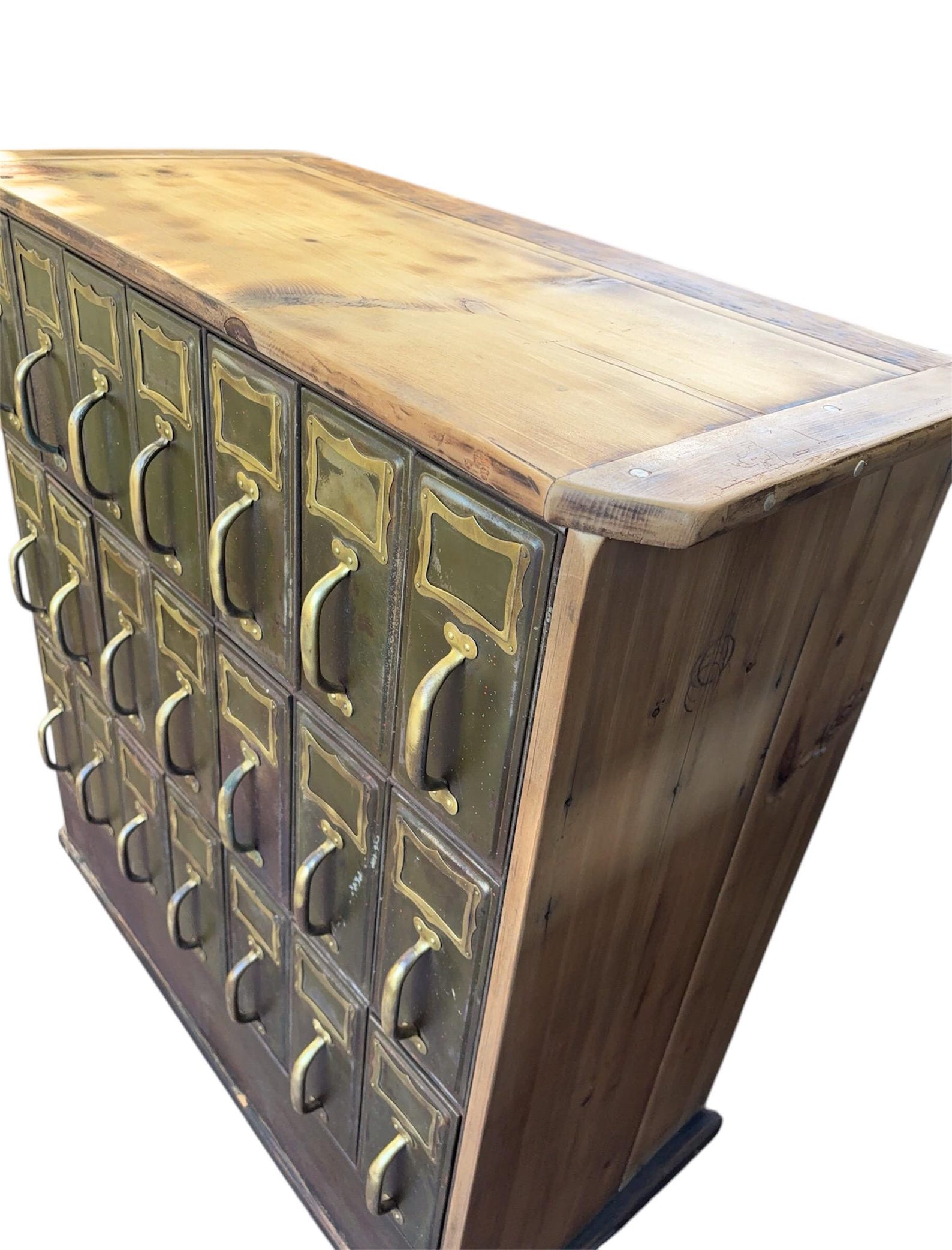 Antique File Cabinet Copper Flash Handles Ledger Holder, Industrial ...