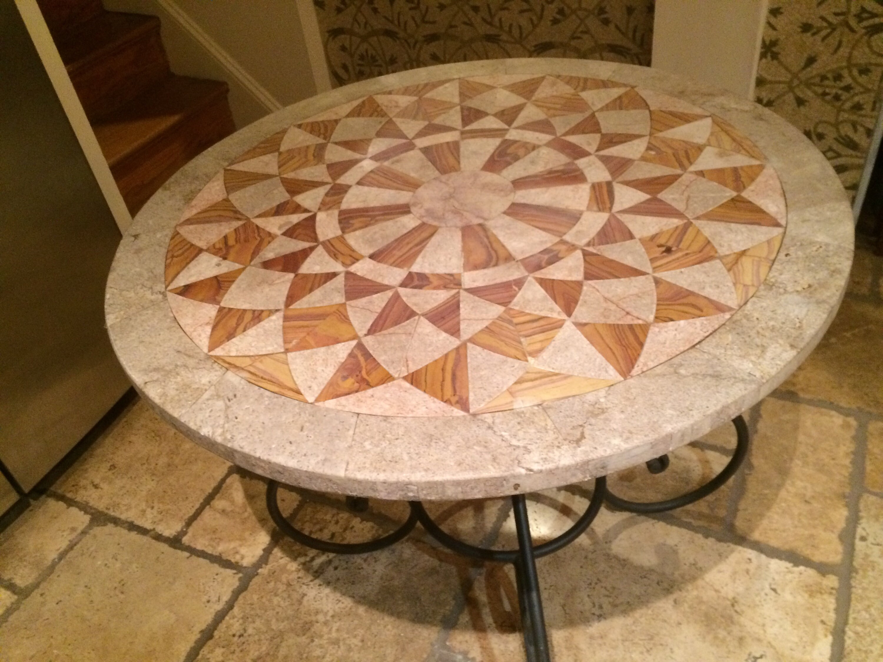 Handcrafted Roman Mosaic Outdoor, Patio, Garden, Pool Side Table on ...
