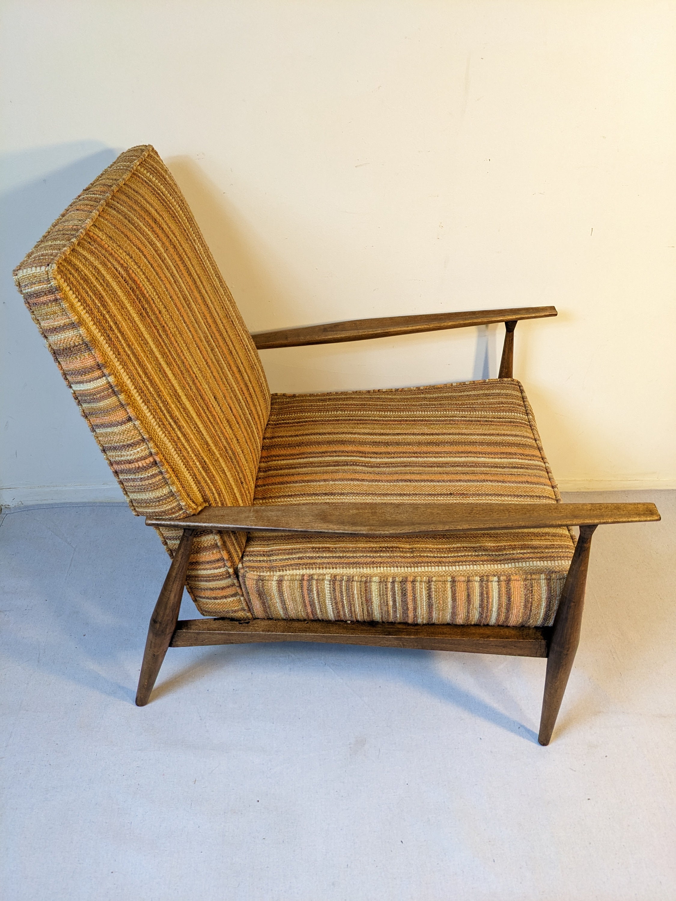 Vintage MCM Armchair in Original Fabric. - Etsy
