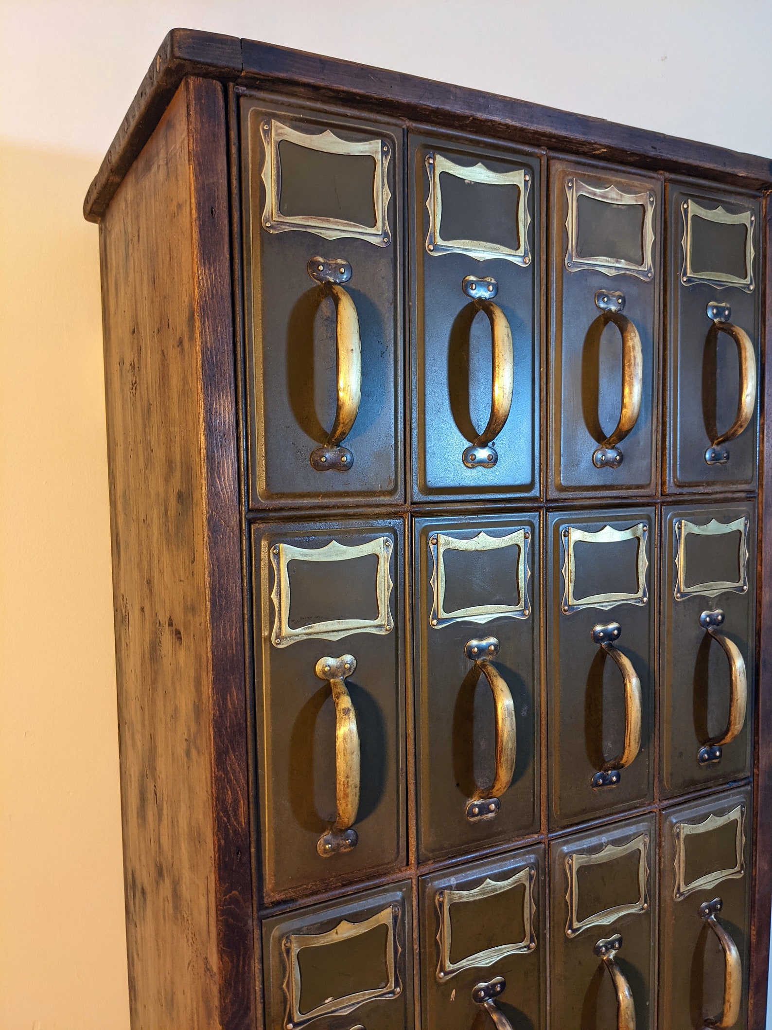 Antique File Cabinet Copper Flash Handles Ledger Holder - Etsy