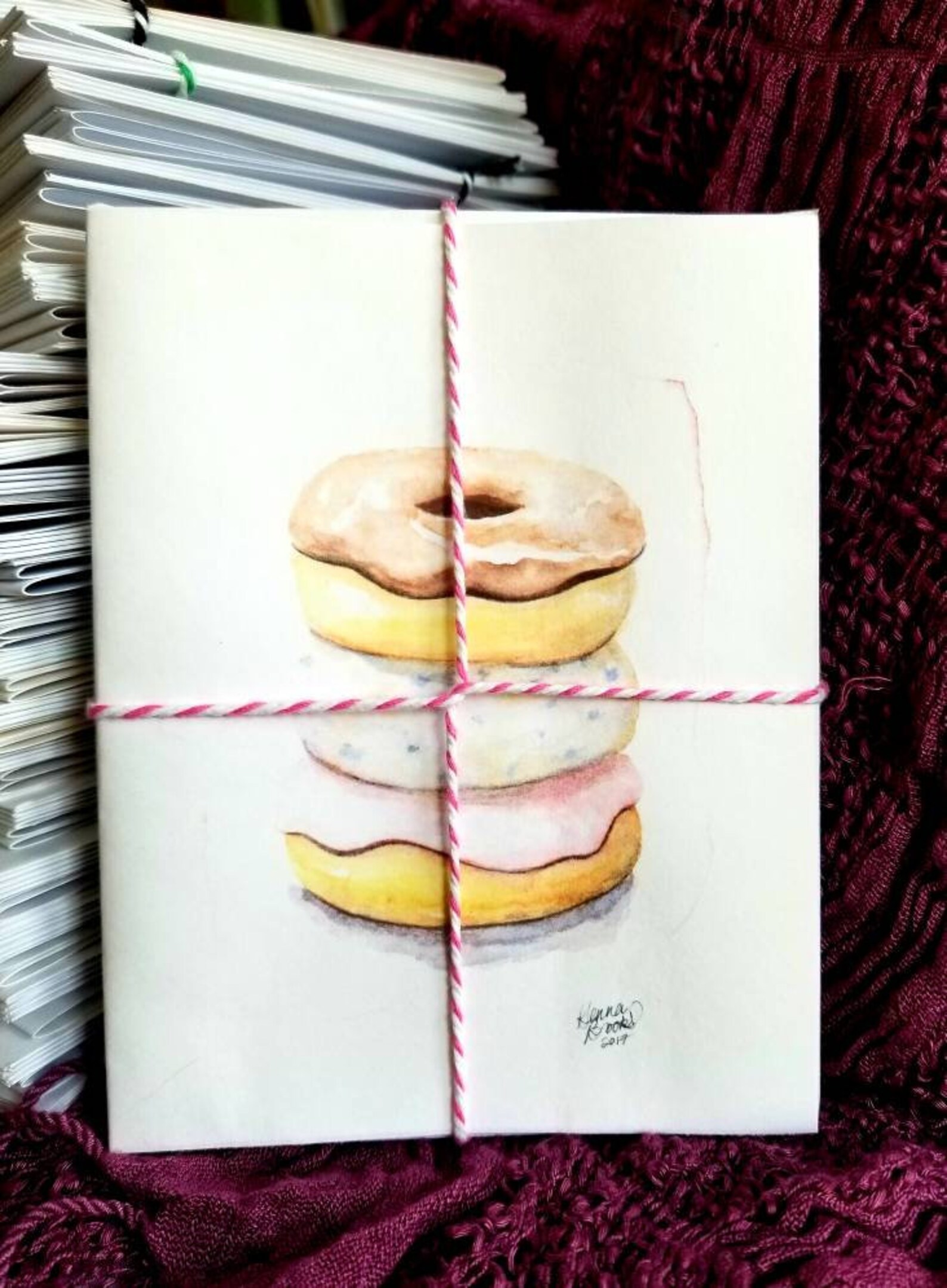 Bakers Dozen Watercolor Handmade Note Card Set of 4 With | Etsy