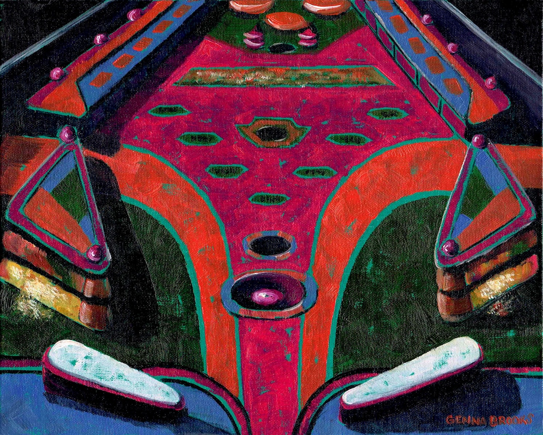 Pinball Machine Arcade Game 11x14" Limited Edition Archival Giclee ...