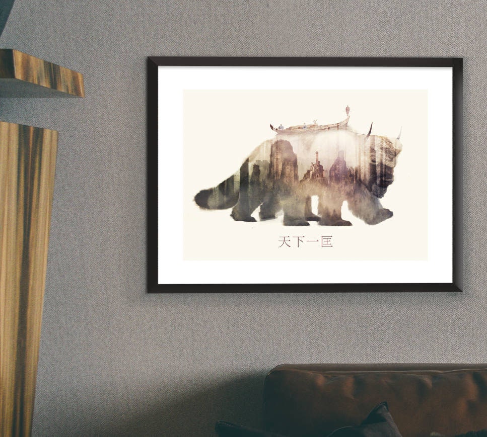 Wall Decor Anime Wall Art Avatar The Last Airbender Appa Poster Premium ...