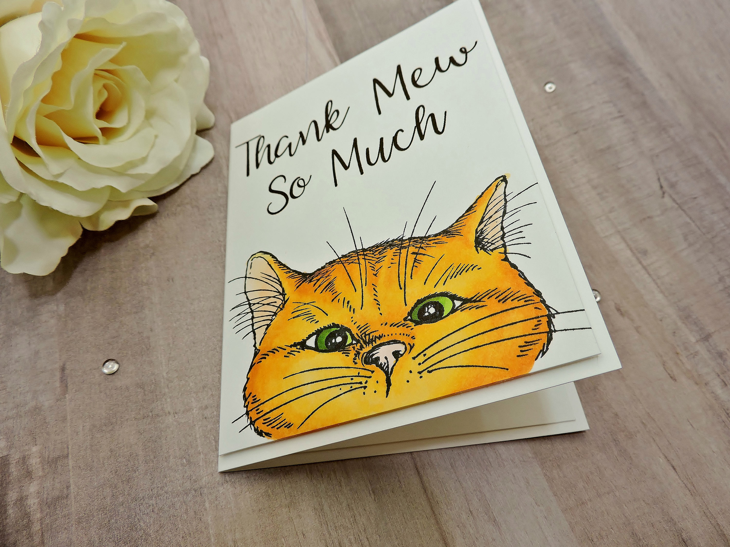 Thank Mew Card Thank You Card Cat Card Thanks Cat Lover | Etsy