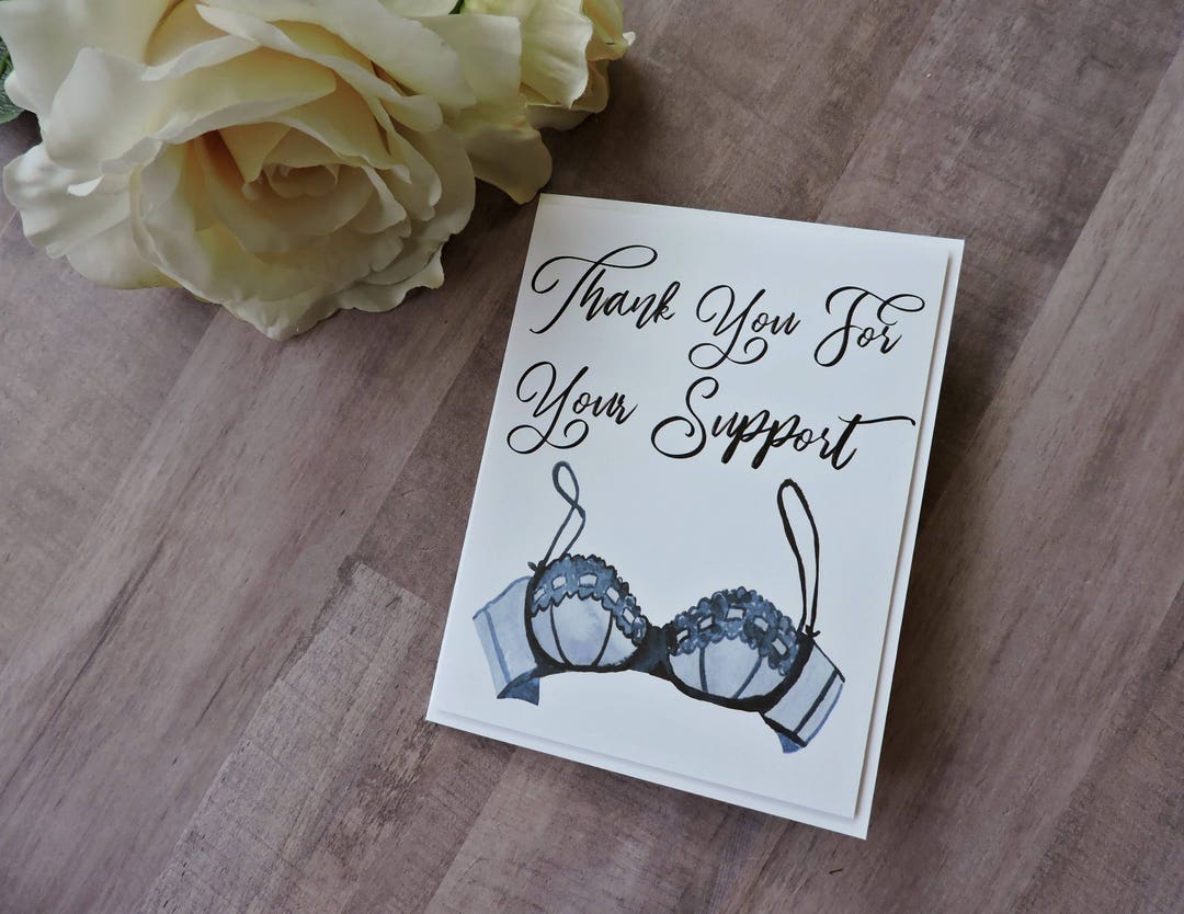 Thank You for Your Support Bra Greeting Cards Funny Cards Handmade ...