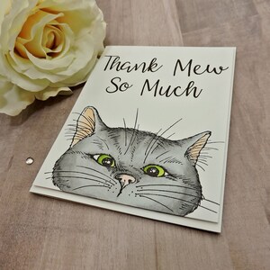 Thank Mew Card - Thank You Card - Cat Card- Thanks - Cat Lover Card ...
