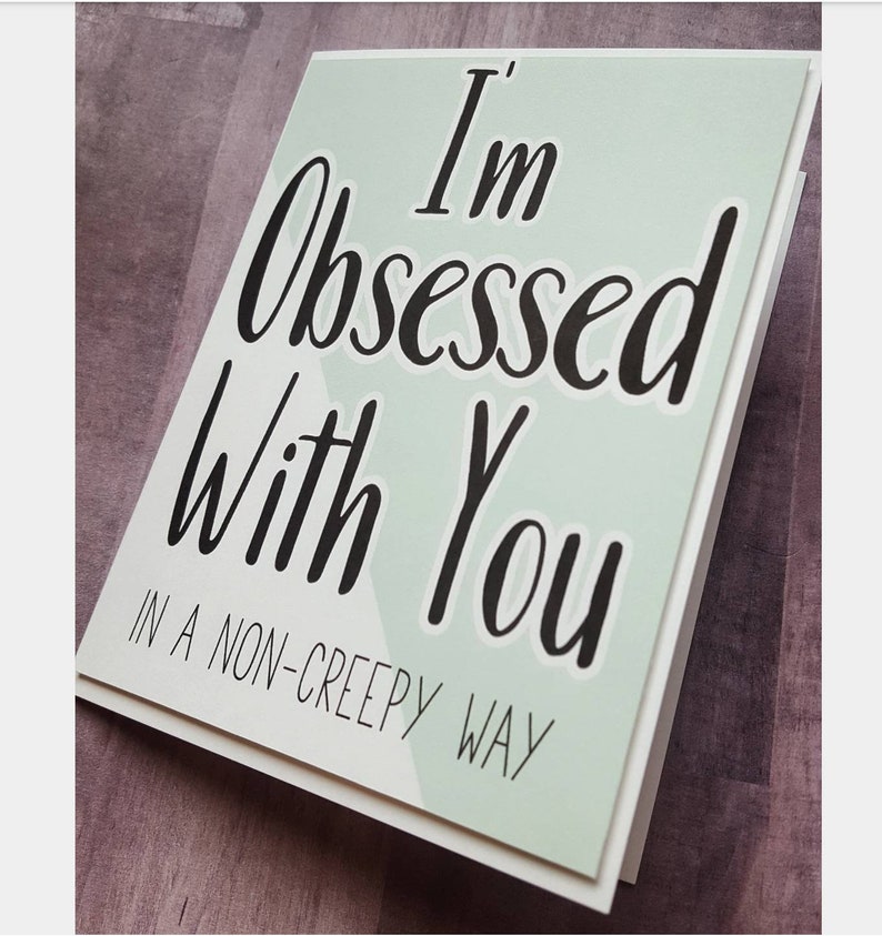 Obsessed With You Love Greeting Card Funny Anniversary Card - Etsy