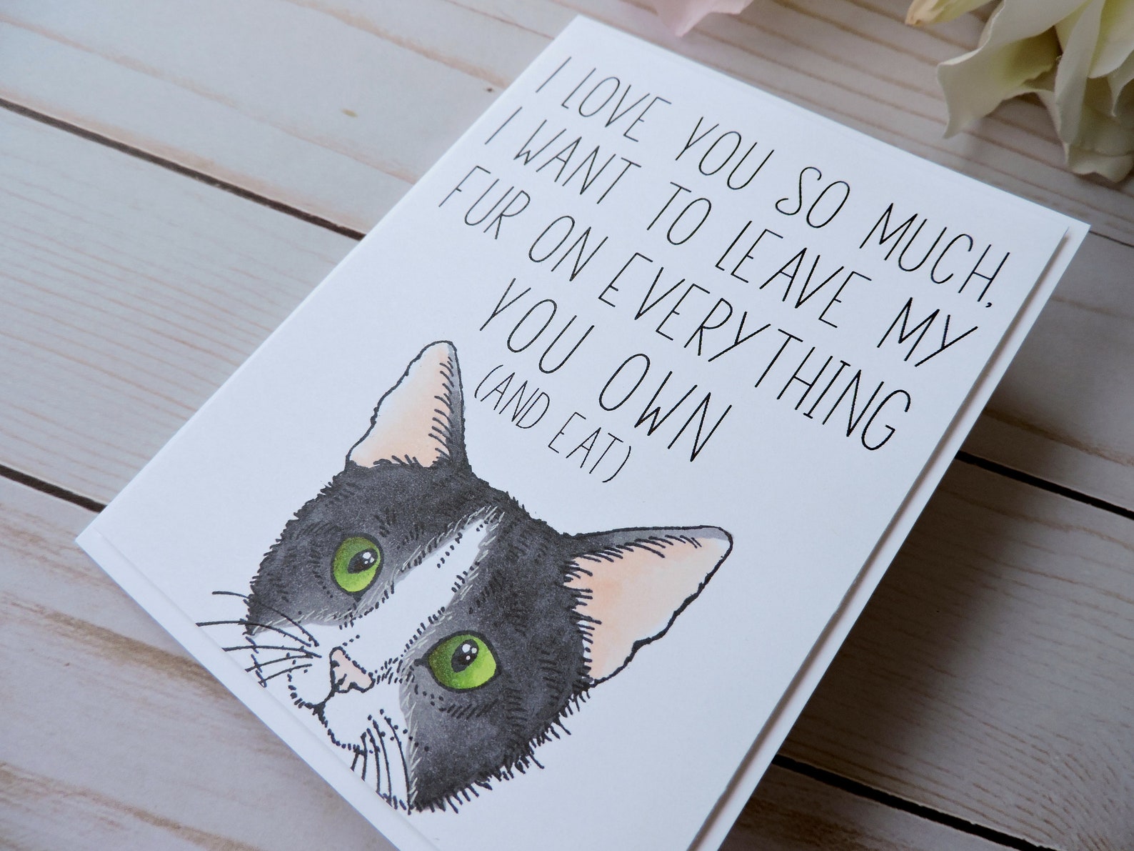 I Love You Cat Card Cat Dad Cat Mom Mother's Day Cat - Etsy
