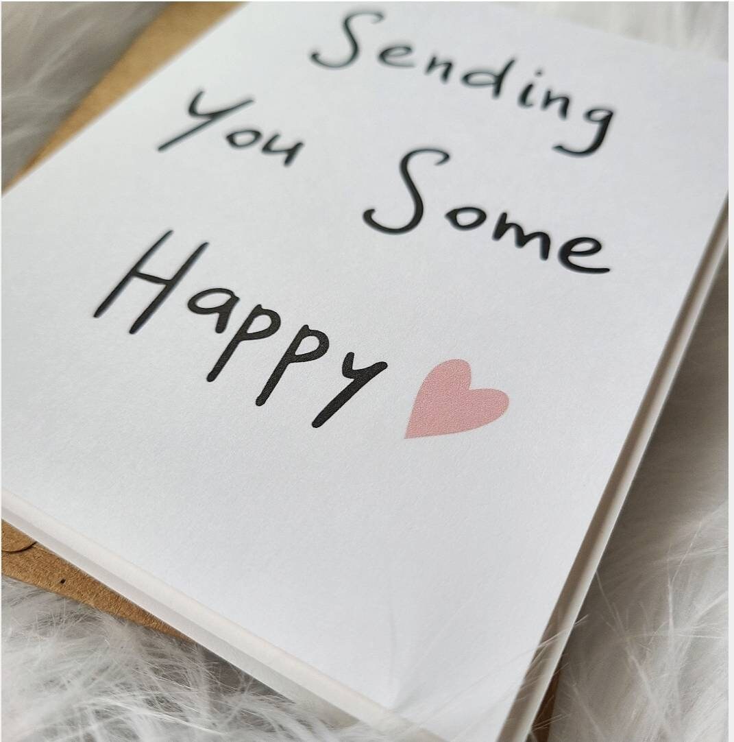 Sending Happy Greeting Card Thinking of You Miss You Card | Etsy