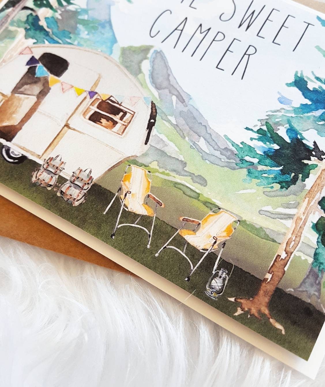 Camper Card Happy Camper Camping Gift Travel Card | Etsy