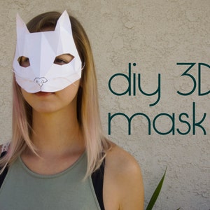 Cat Kitty Mask - Make Your Own With a PDF Download - Halloween Costume ...