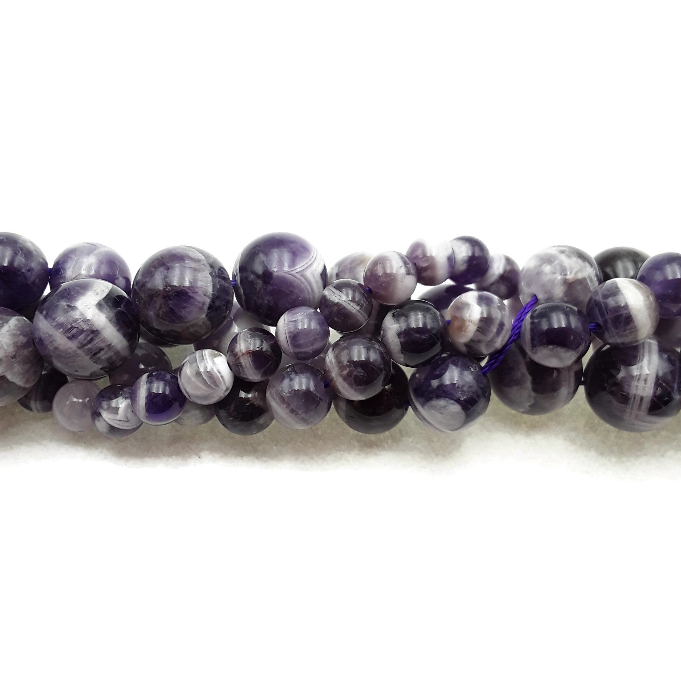 Chevron Amethyst Smooth Round Beads 4mm 6mm 8mm 10mm 12mm - Etsy