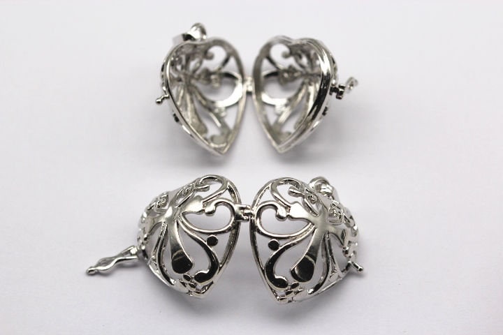 Silver Metal Oil Diffuser Pendant Heart Shape Size 15x22mm | Etsy