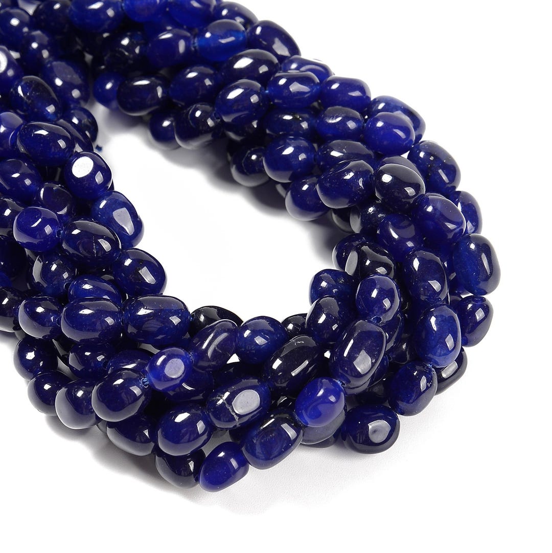 Dark Blue Dyed Jade Pebble Nugget Beads Size 8x10mm 15.5'' Strand - Etsy