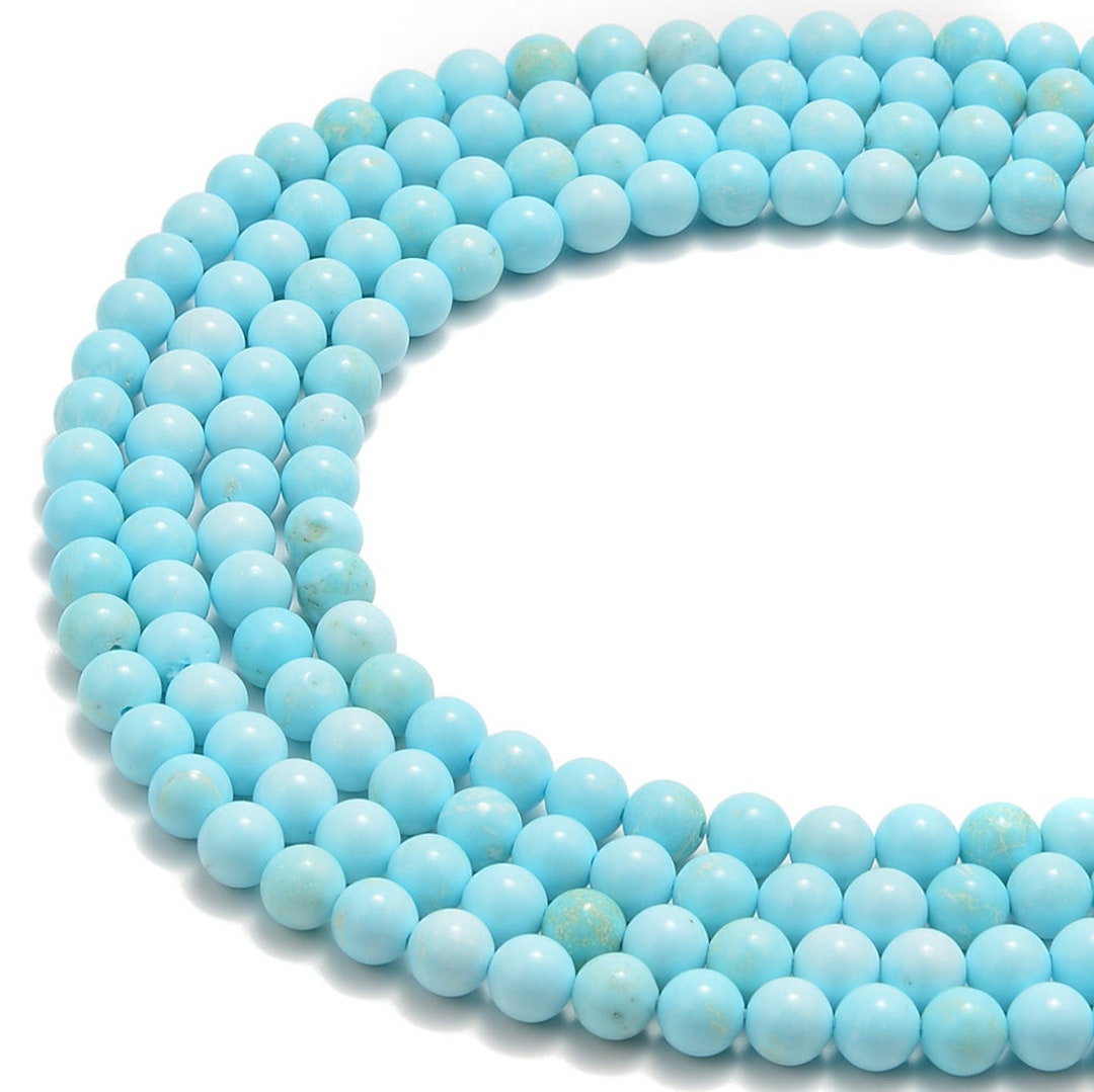 Light Blue Turquoise Smooth Round Beads 4mm 6mm 8mm 10mm 15.5 Strand - Etsy