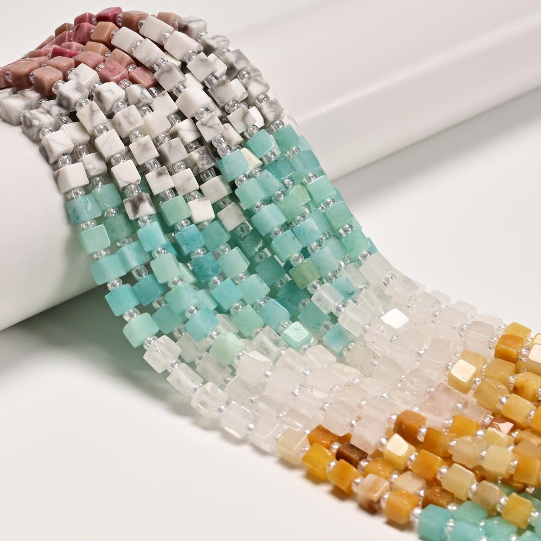 09 Multi-color Gemstone Smooth Cube Shape Beads Size 4mm 15" Strand - Etsy