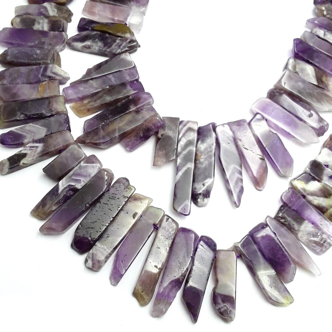 Teeth Amethyst Graduated Slice Stick Points Beads Approx 25-50mm 15.5 ...