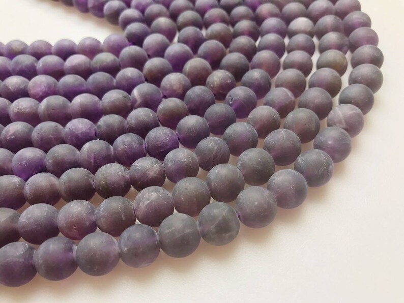 Amethyst Matte Round Beads 4mm 6mm 8mm 10mm 12mm 15.5 | Etsy