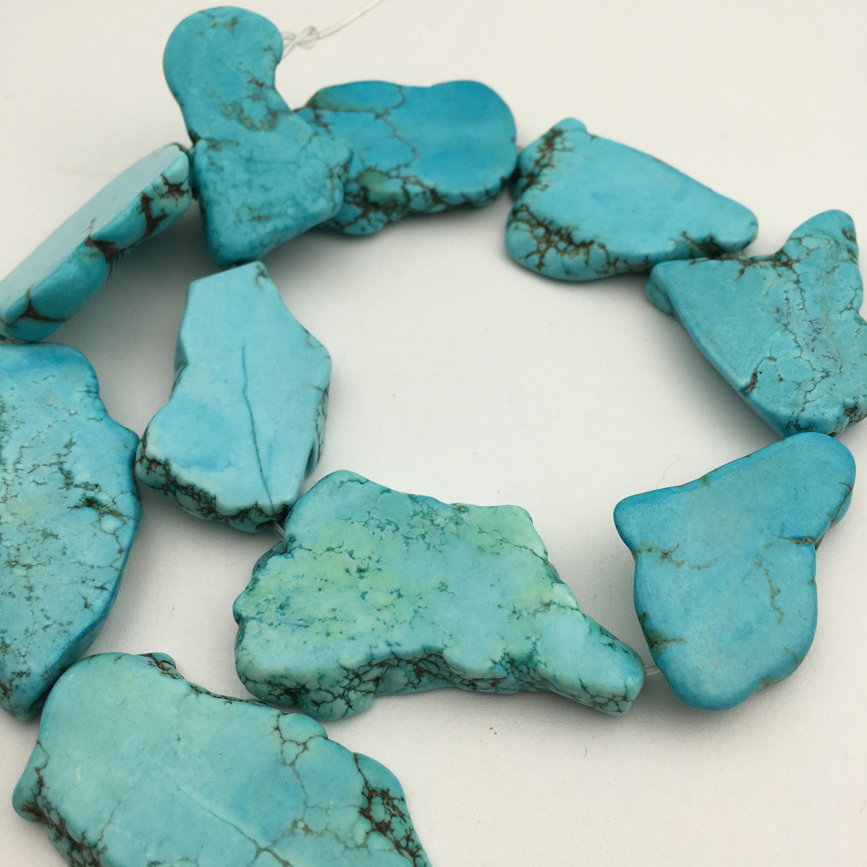 Blue Magnesite Turquoise Freeform Slab Slice Beads 30x35mm | Etsy