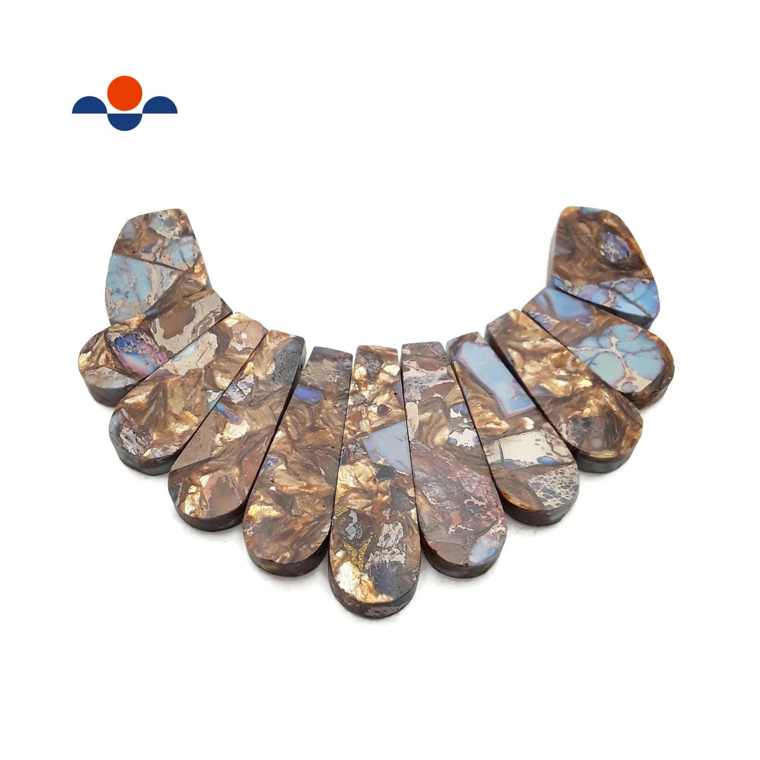 Purple Bronzite Impression Jasper Graduated Flat Drop 15x30mm-15x50mm ...