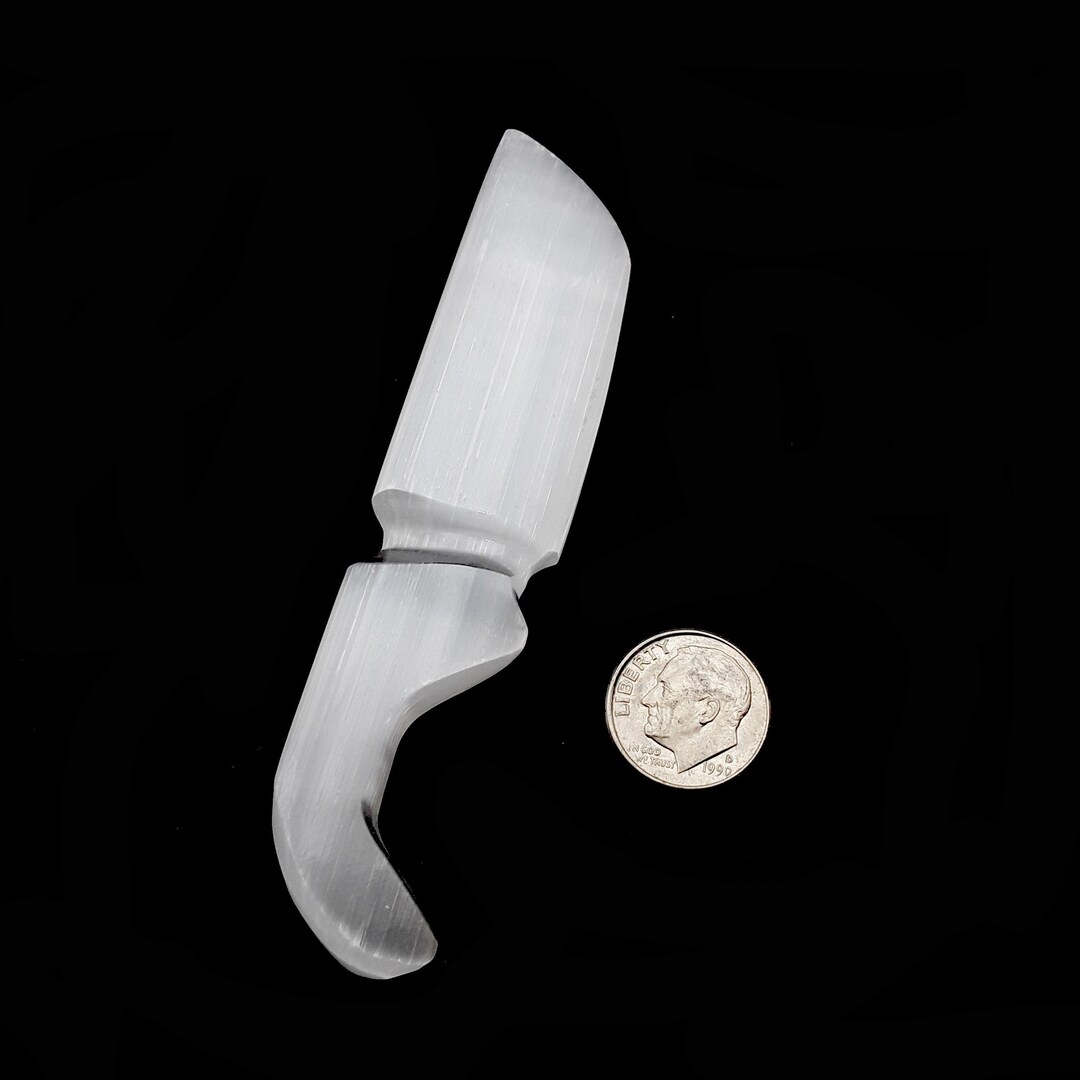 Natural Selenite Crystal Carved Knife Throwing Dagger Energy Sword 1x4 ...