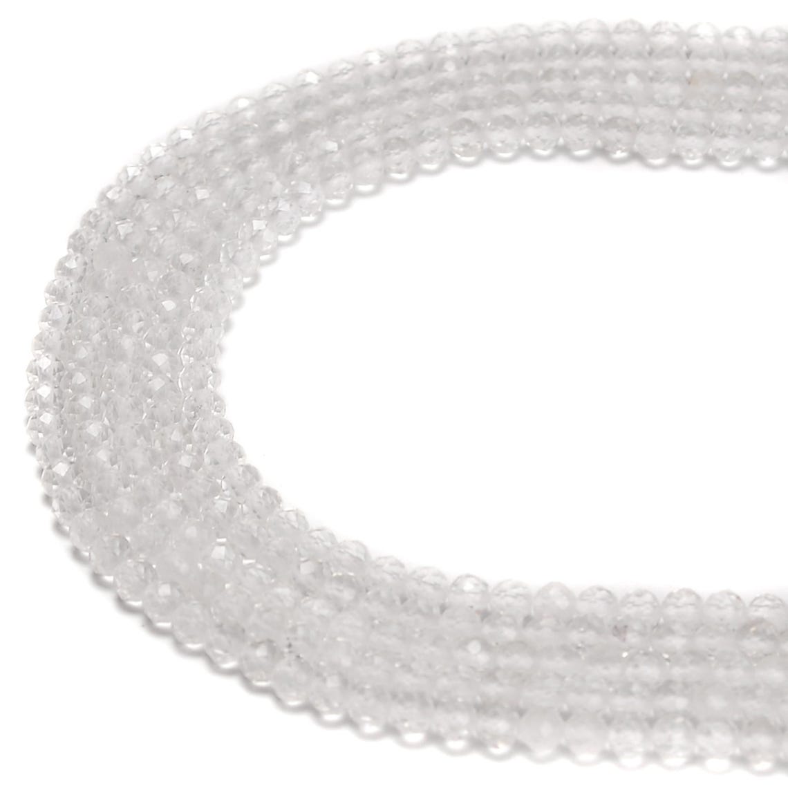 Natural Clear Quartz Faceted Round Beads Size 2mm 3mm 4mm 15.5'' Strand ...