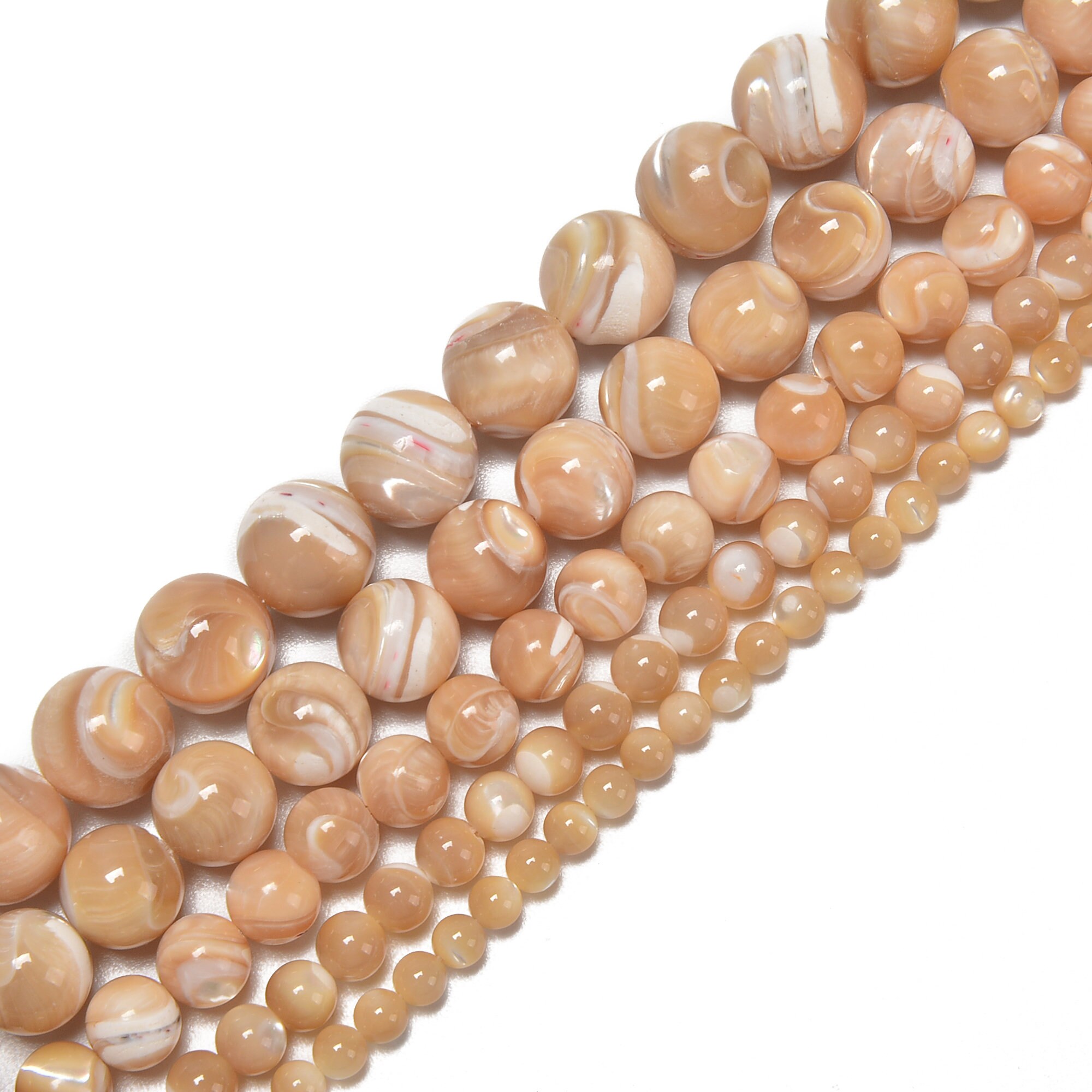 Natural Color Mother of Pearl MOP Shell Smooth Round 3mm to - Etsy