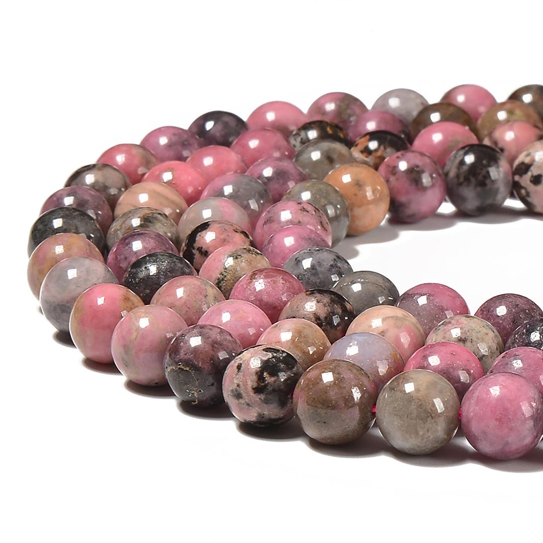 Natural Australian Rhodonite Smooth Round Beads Size 6mm to 10mm 15.5 ...