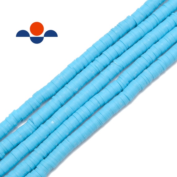 Light Blue Polymer Clay Heishi Discs African Tribal Beads - Etsy