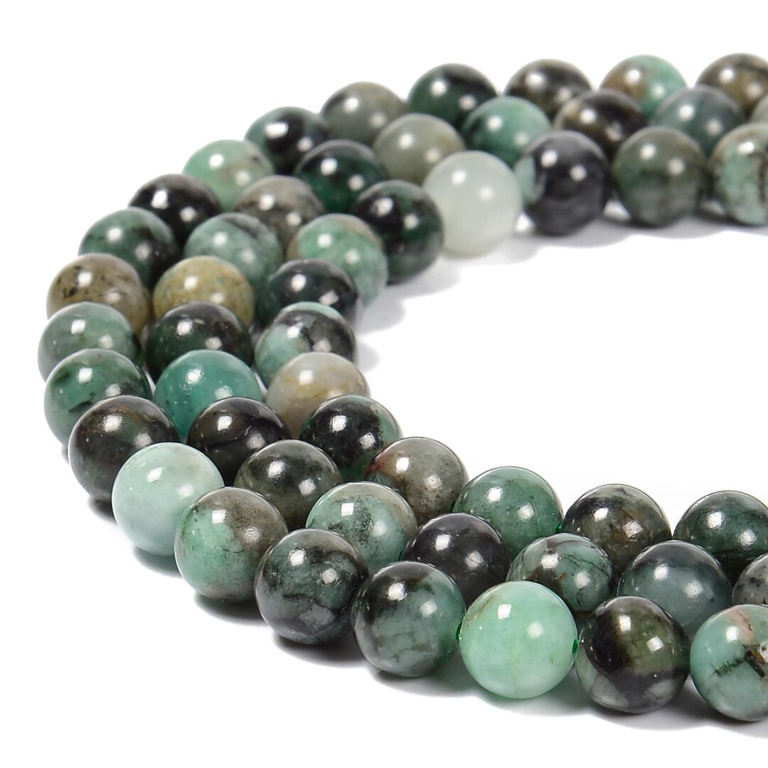 Natural Emerald Smooth Round Beads 6mm 8mm 10mm 15.5