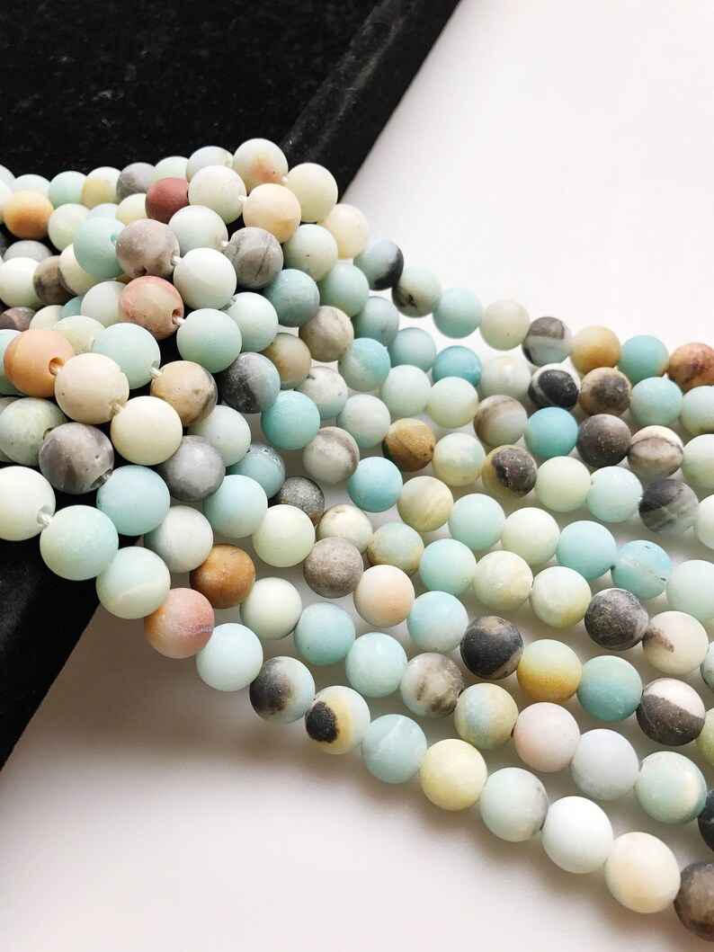 2.0mm Hole Multi-color Amazonite Matte Round Beads 6mm 8mm | Etsy