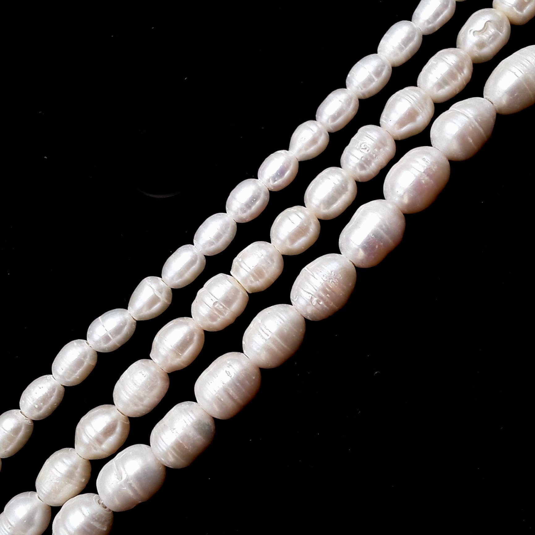 2.0mm Hole Fresh Water Pearl Oval Rice Beads 7-8mm 9-10mm - Etsy