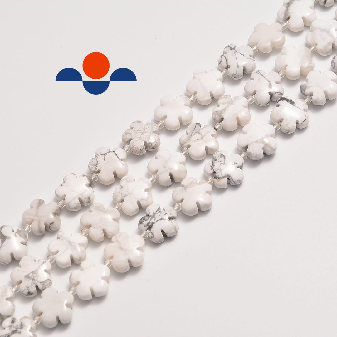 Howlite Flower Shape Beads Size 15mm 15.5" Strand - Etsy