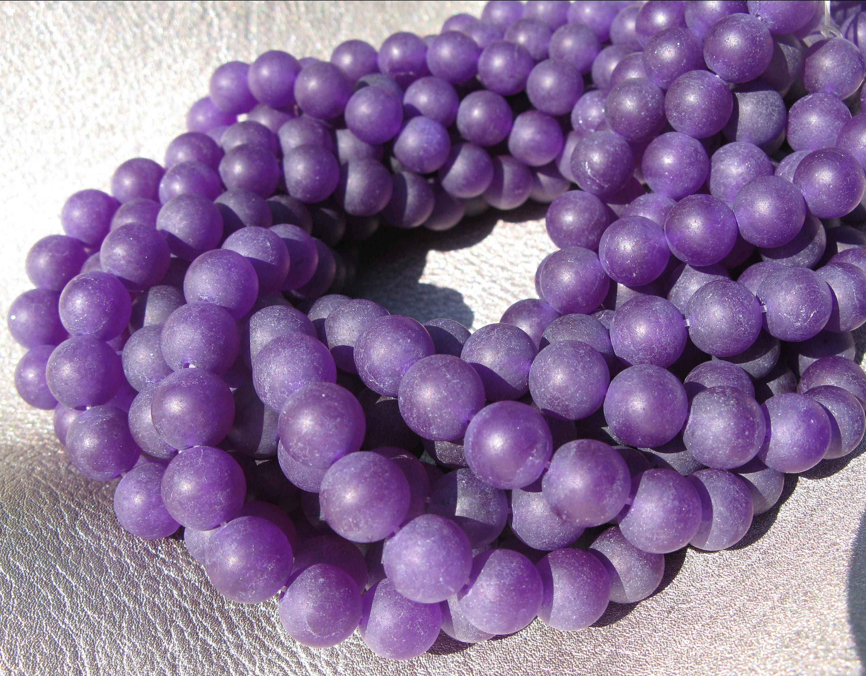 Purple Dyed Jade Matte Round Beads 6mm 8mm 10mm 15.5 - Etsy