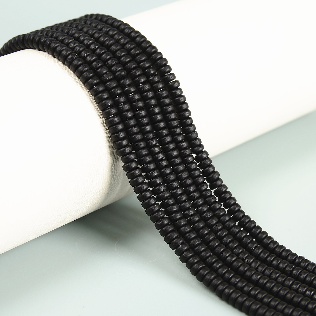 Black Color Glass Crystal Matte Rondelle Beads Size 2x4mm - Etsy