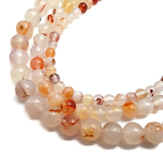 Red Dendritic Montana Agate Smooth Round Beads 4mm 6mm 8mm - Etsy Hong Kong