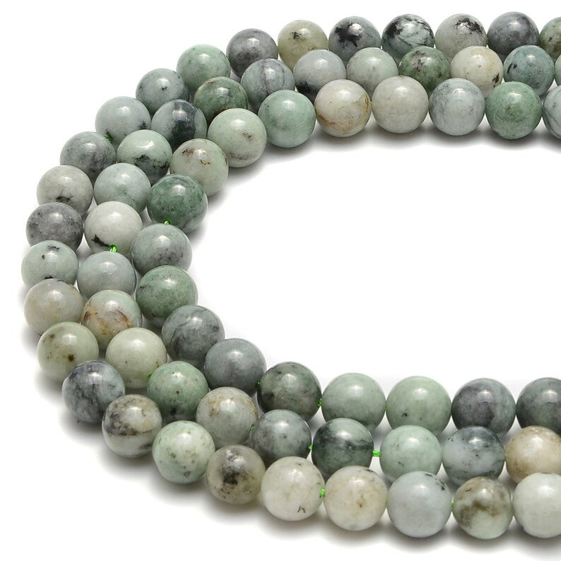 Natural Green Spotted Jade Smooth Round Beads Size 6mm 8mm - Etsy