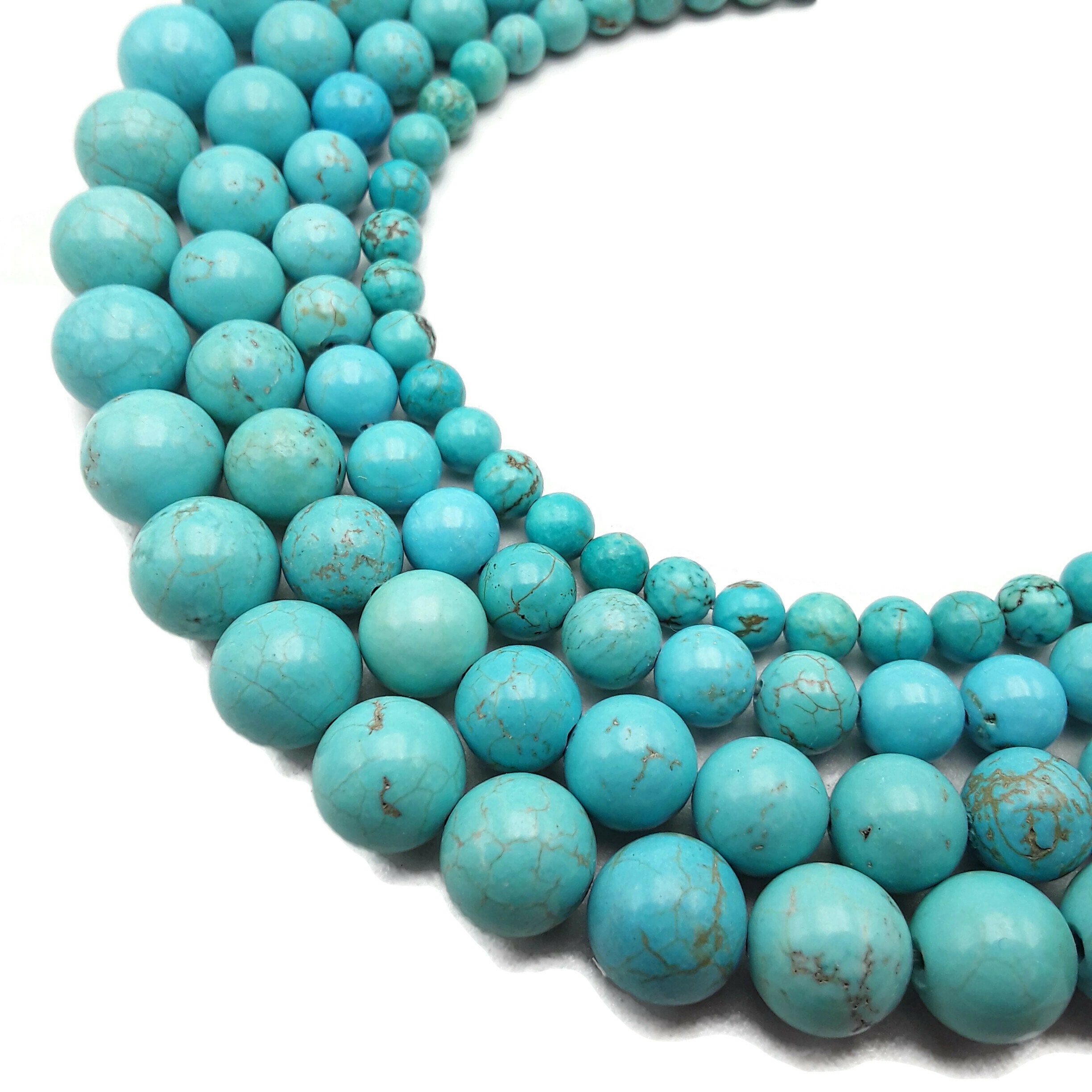 Blue Turquoise Smooth Round Beads 6mm 8mm 10mm 12mm 15.5 - Etsy
