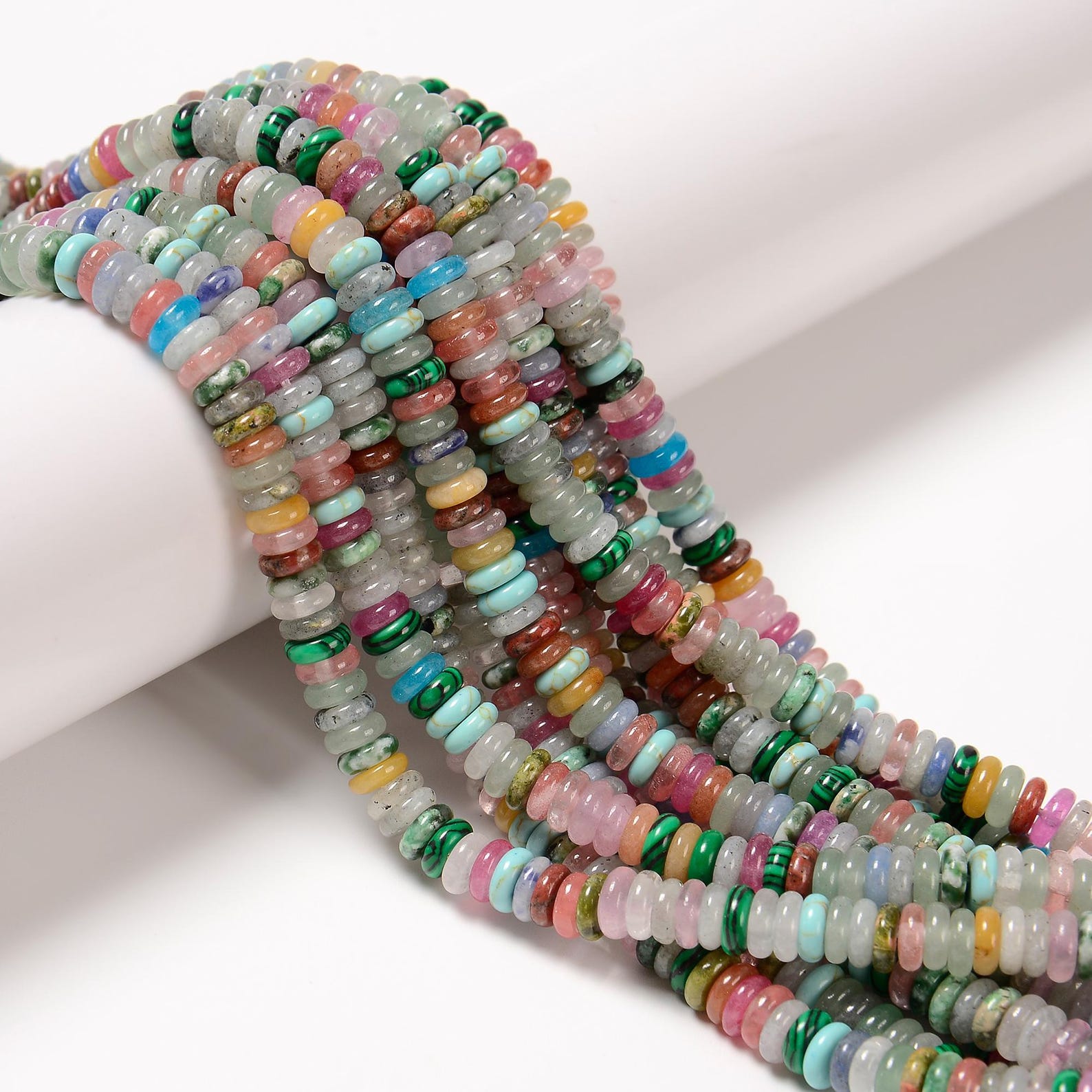 Mixed Gemstone Smooth Rondelle Beads Size 2x6mm 15.5'' Strand - Etsy