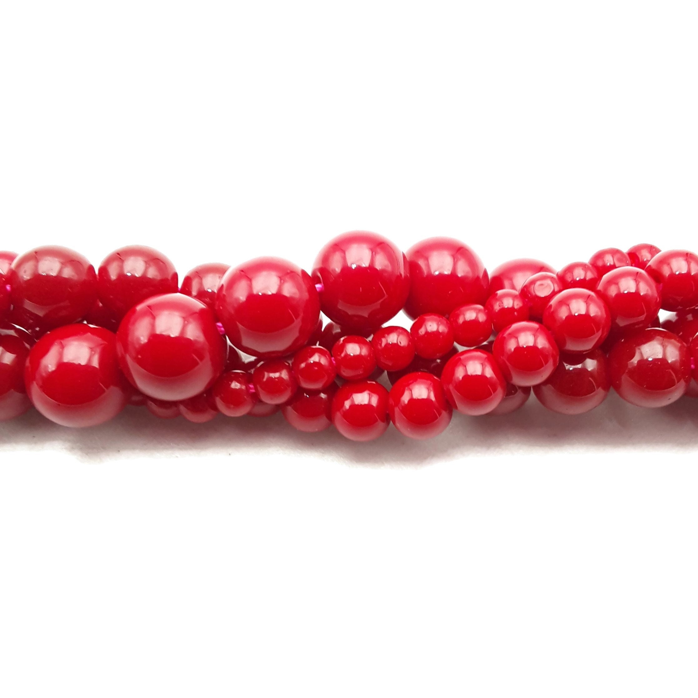 Dark Red Crystal Glass Smooth Round Beads 4mm 6mm 8mm 10mm - Etsy