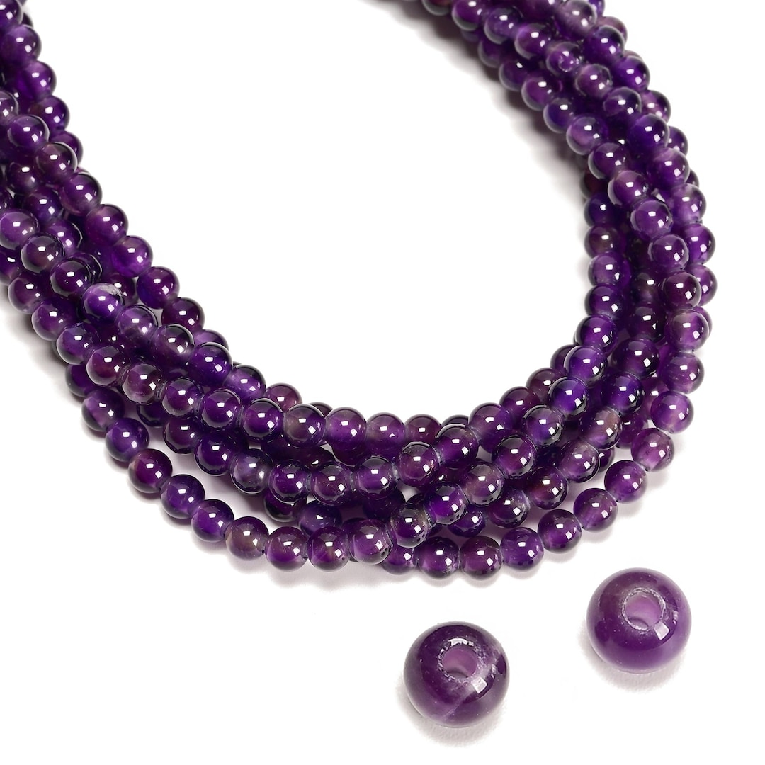 2.0mm Hole Amethyst Smooth Round Beads 6mm 8mm 10mm 15.5" Strand - Etsy