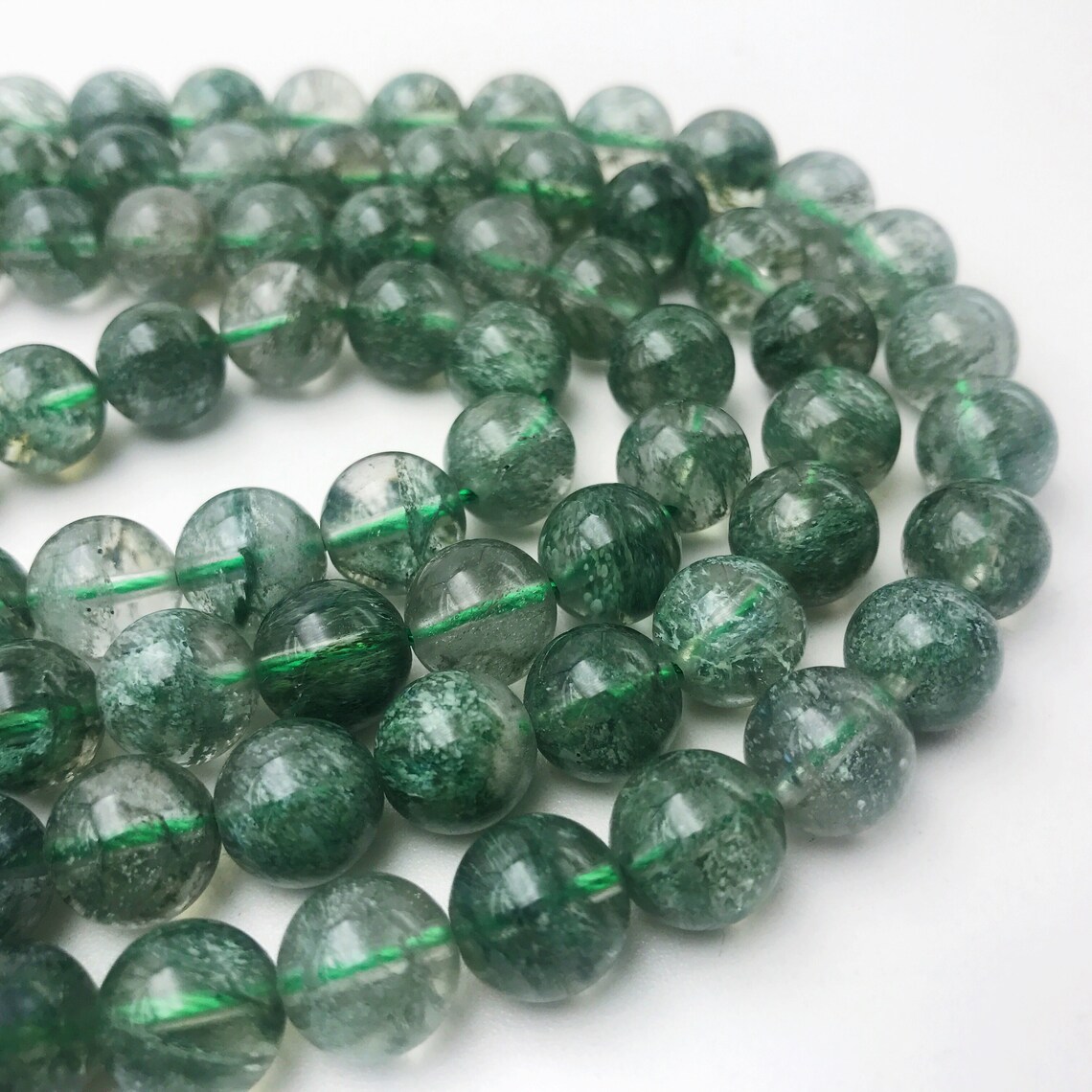 Green Rutilated Quartz Smooth Round Beads 4mm 6mm 8mm 10mm | Etsy