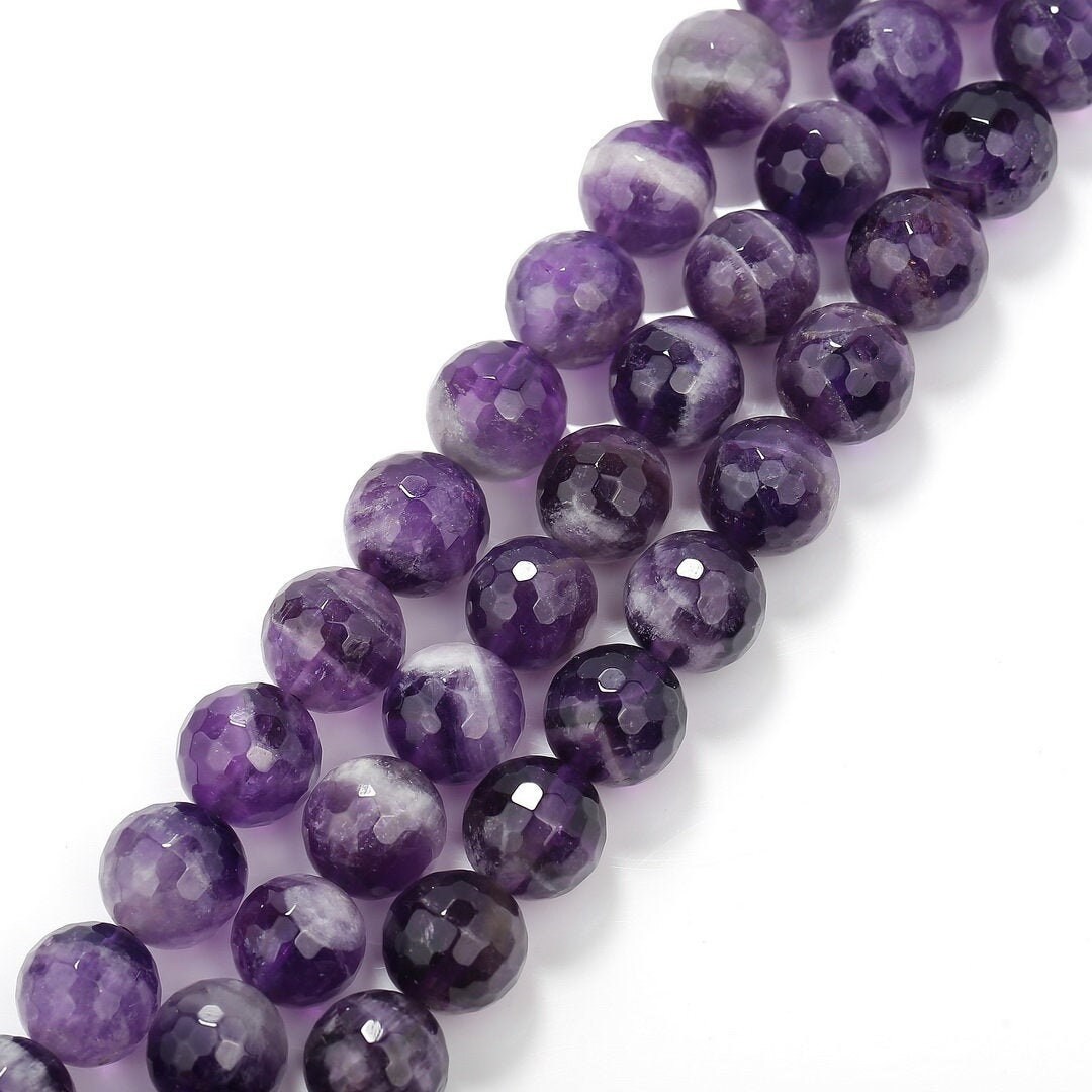 Teeth Amethyst Faceted Round Beads 6mm 8mm 10mm 12mm - Etsy