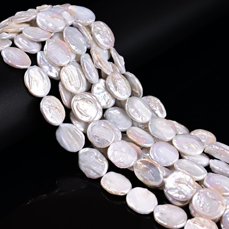 Flat Pearl Beads - Etsy