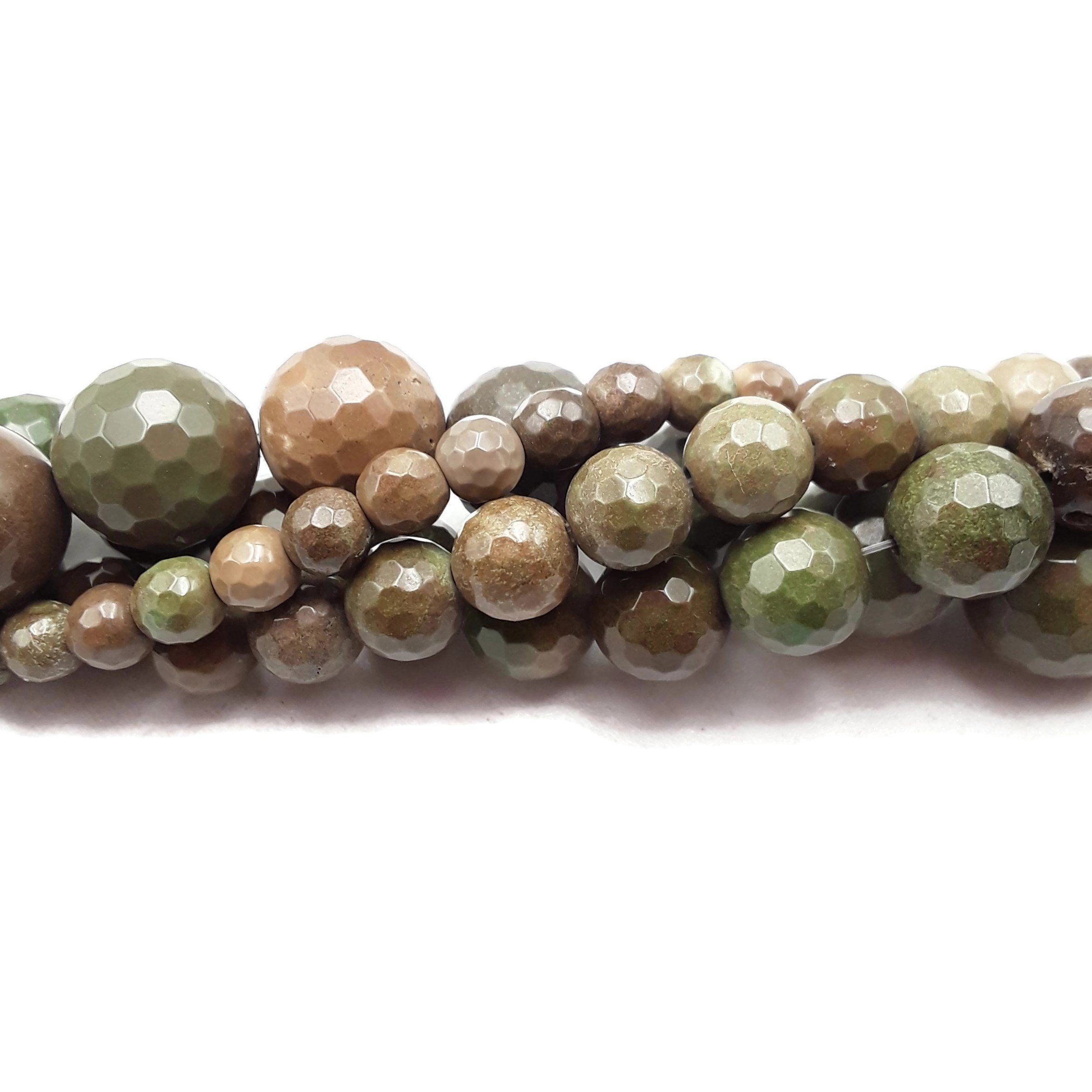 Brown Green Geothite Chrysoprase Faceted Round Beads 6mm 8mm | Etsy