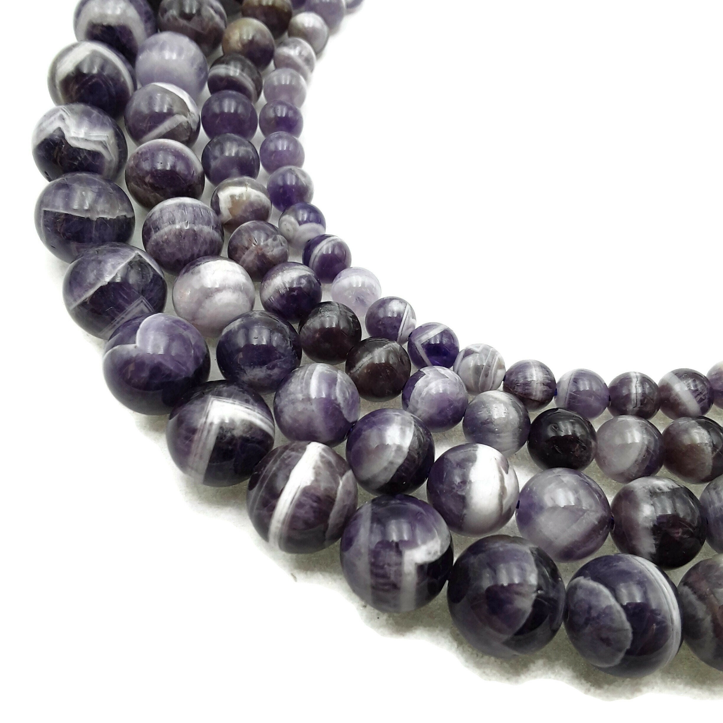 Chevron Amethyst Smooth Round Beads 4mm 6mm 8mm 10mm 12mm - Etsy