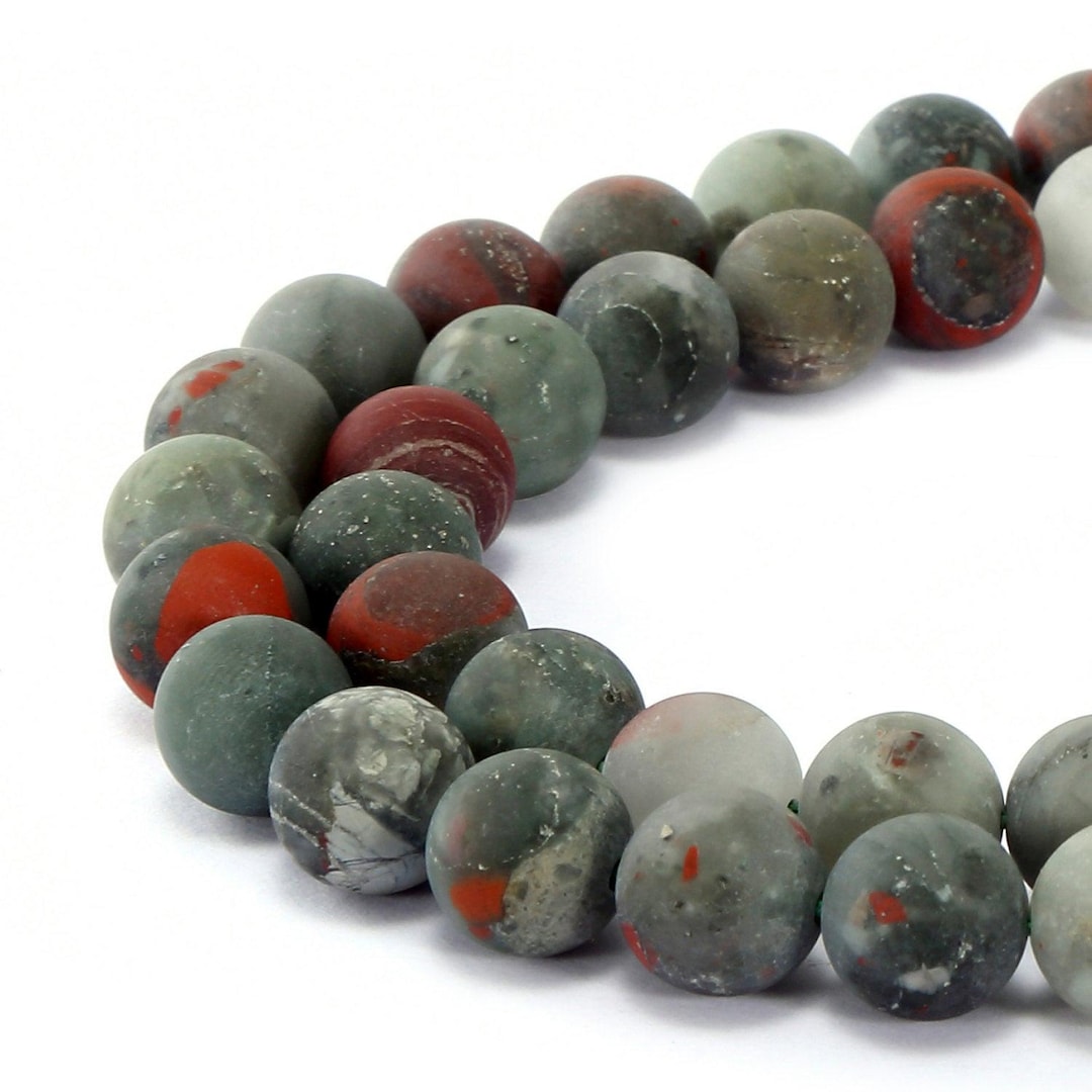 African Bloodstone Matte Round Beads 4mm 6mm 8mm 10mm 12mm 15.5