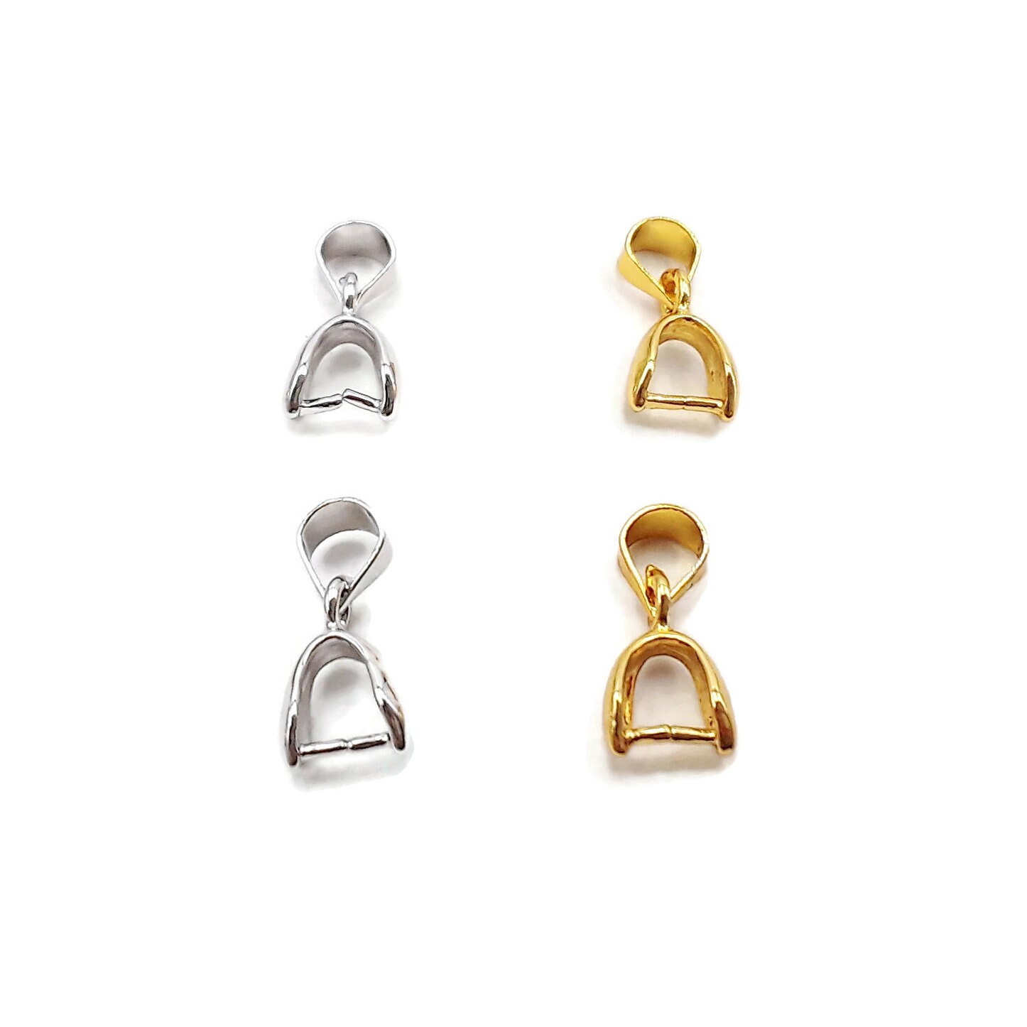 Silver/gold Pendant Charm Pinch Bail Making Findings Approx - Etsy