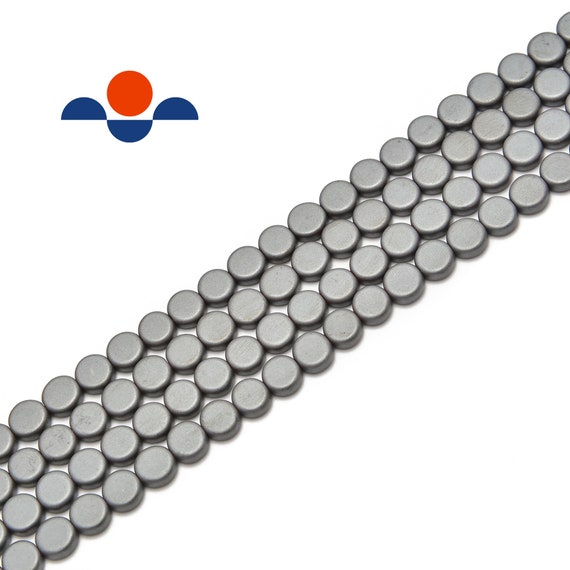 Gray Hematite Matte Flat Coin Beads 6mm 8mm 15.5 Strand | Etsy