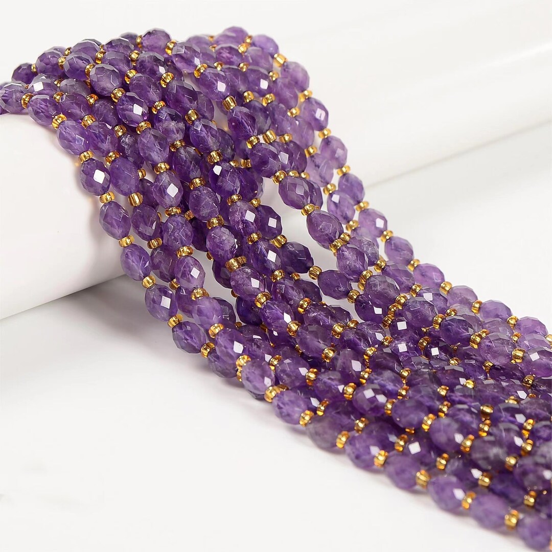 Natural Amethyst Faceted Rice Shape Beads Size 6x8mm 15.5 Strand - Etsy